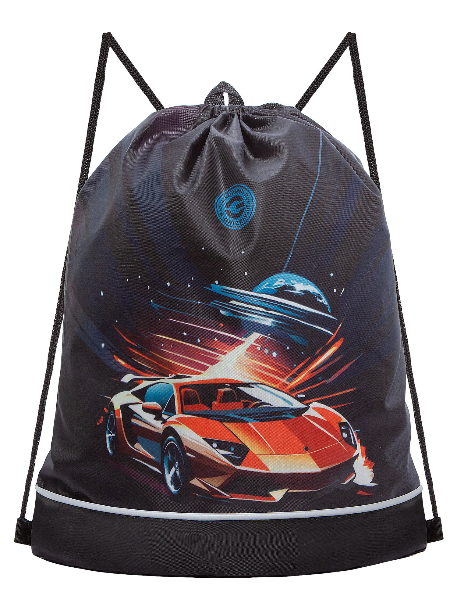 Мешок для обуви GRIZZLY с одним отделением, с боковым карманом, укрепленным дном, для школы, для мальчика OM-51-114/1