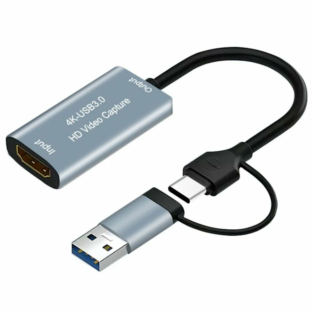 Карта Видеозахвата USB3.0, 4K, -Совместимая С USB Type C Для Потоковой Передачи Игр В Реальном Времени