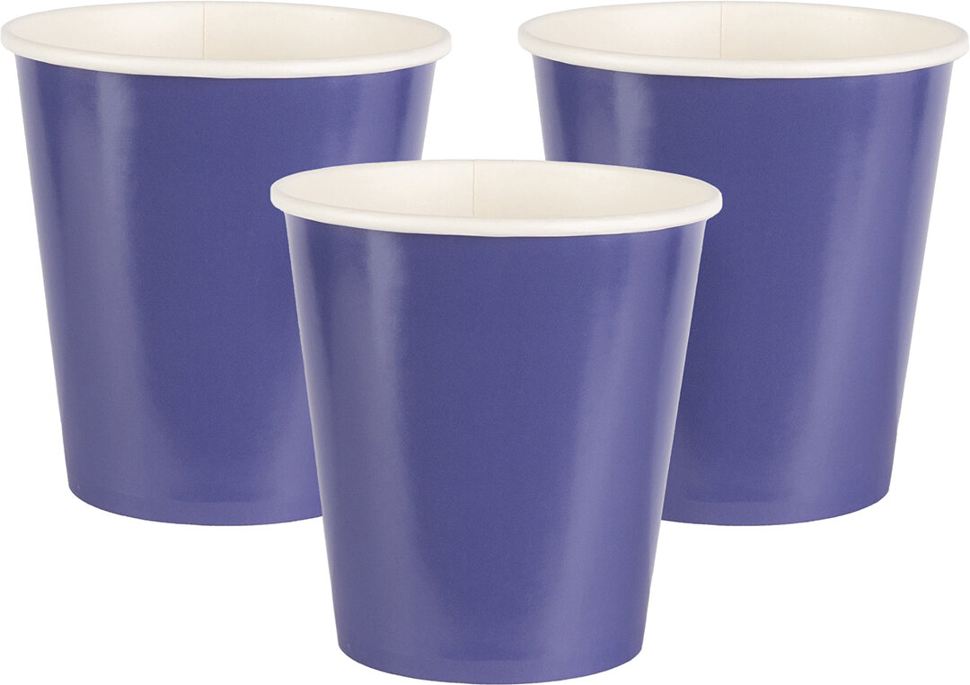 Стаканы одноразовые Дон Баллон 250 мл, мастхэв, фиолетовые, 6 шт