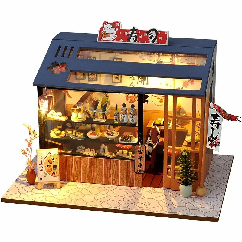 Деревянный кукольный домик Casa Diy QT-030 с крышкой