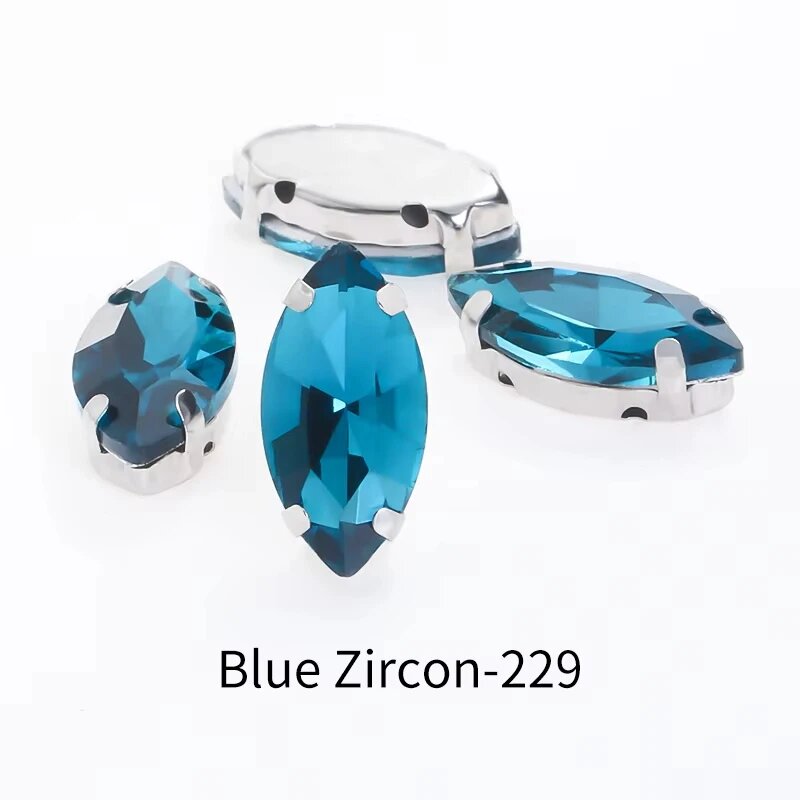 Стразы Blue Zircon 5x10mm, silver 229, 50шт