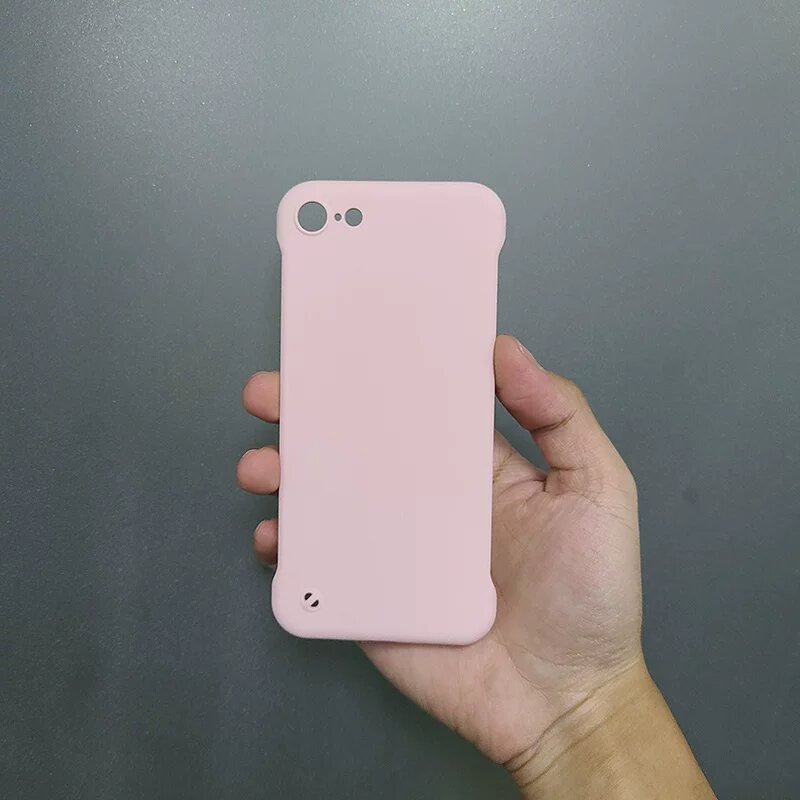 Чехол для iPhone SE 3-е поколение ультратонкий безрамочный мягкий с текстурой, цвет розовый для Apple iPhone SE 2021