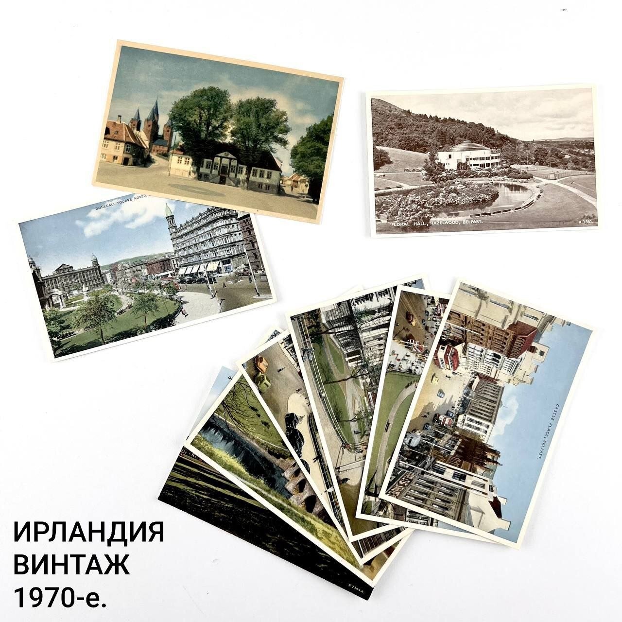 Винтажная открытка "Белфаст". Набор 9 шт. Бумага. Ирландия, 1970-е.