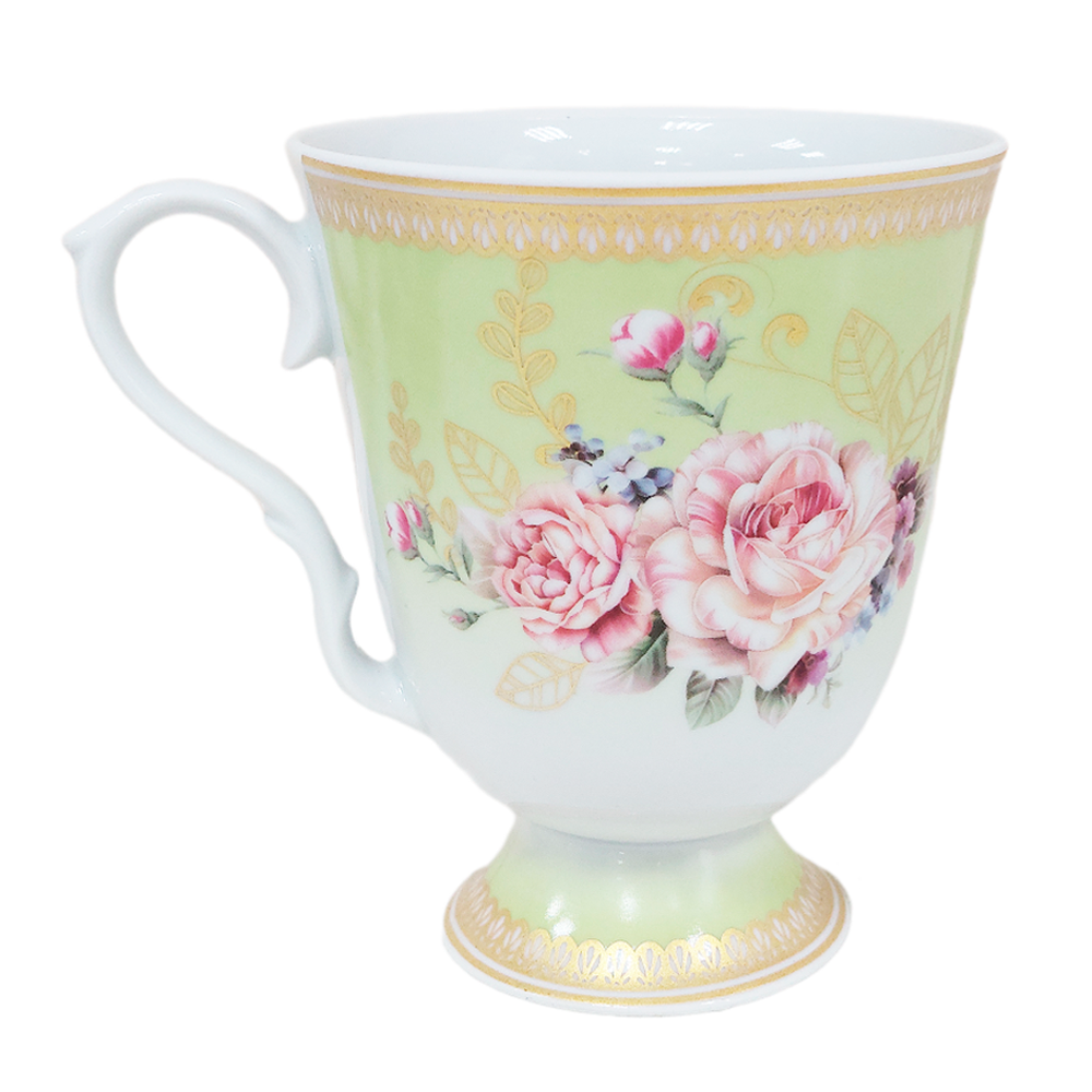 Фарфоровая кружка "Донна Роза (зеленый)", 600мл.