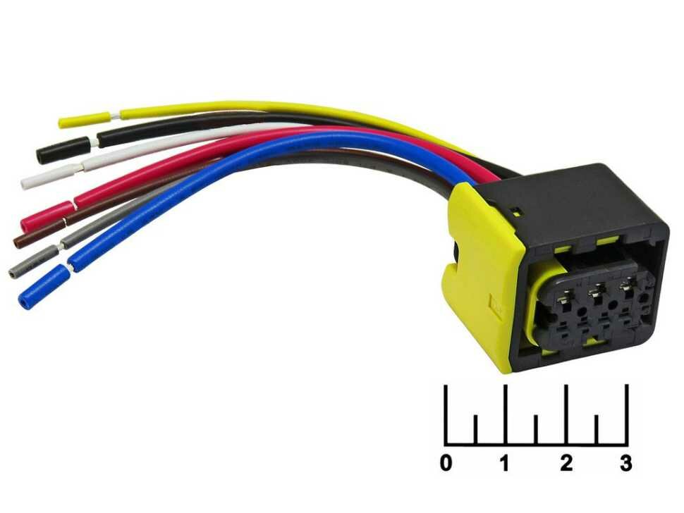 Разъем 7pin гнездо влагозащищенный на проводе 114184801 Cargen (AX8117)
