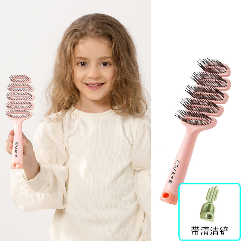 Детская расческа с двойными бусинами, расческа в форме сосновой шишки, уход за волосами, пушистая массажная расческа, антистатическая, гладкая, портативная для домашнего использования