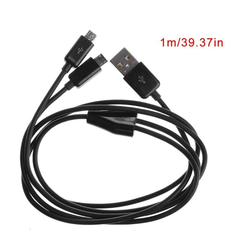 Двойной кабель для передачи данных Micro USB-черный