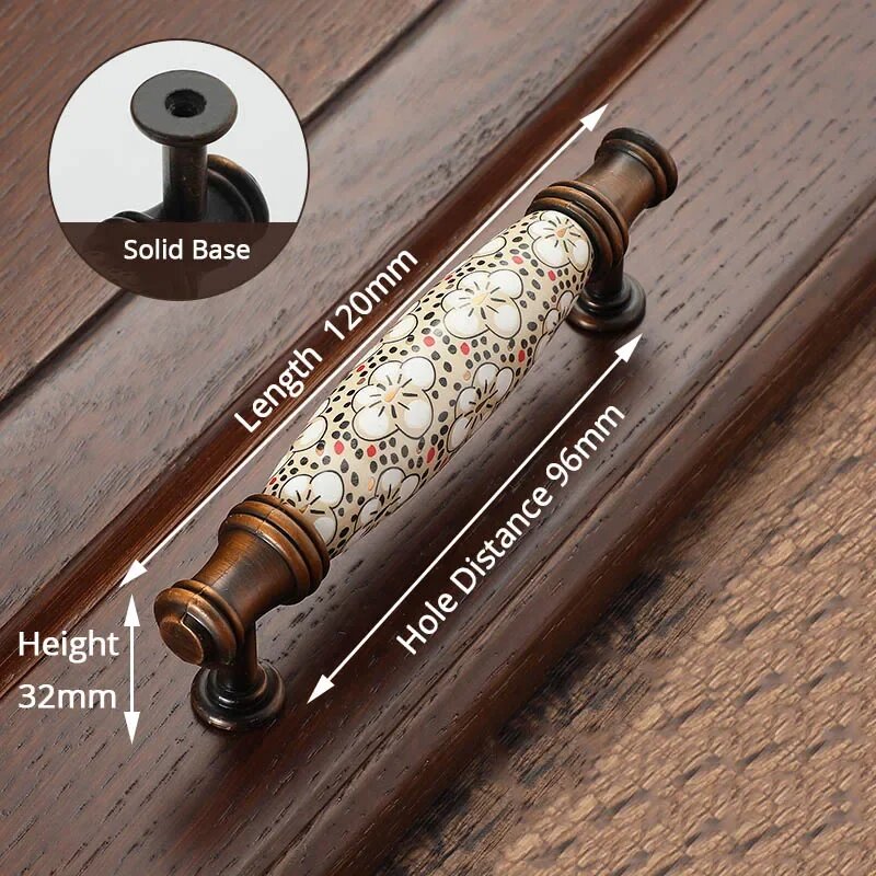 Антикварные бронзовые керамические ручки для шкафа AnJia An Handle-1019FG-96