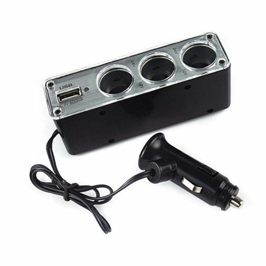 Универсальные компактные автомобильные зарядные устройства, разветвитель, распределительный концентратор с USB-портом для зарядки, 3-полосный прикуриватель