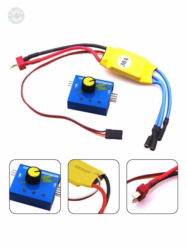 Бесщеточный регулятор скорости мотора, контроллер 12В 30А для трехфазного двигателя, PWM-драйвер с тестером сервопривода