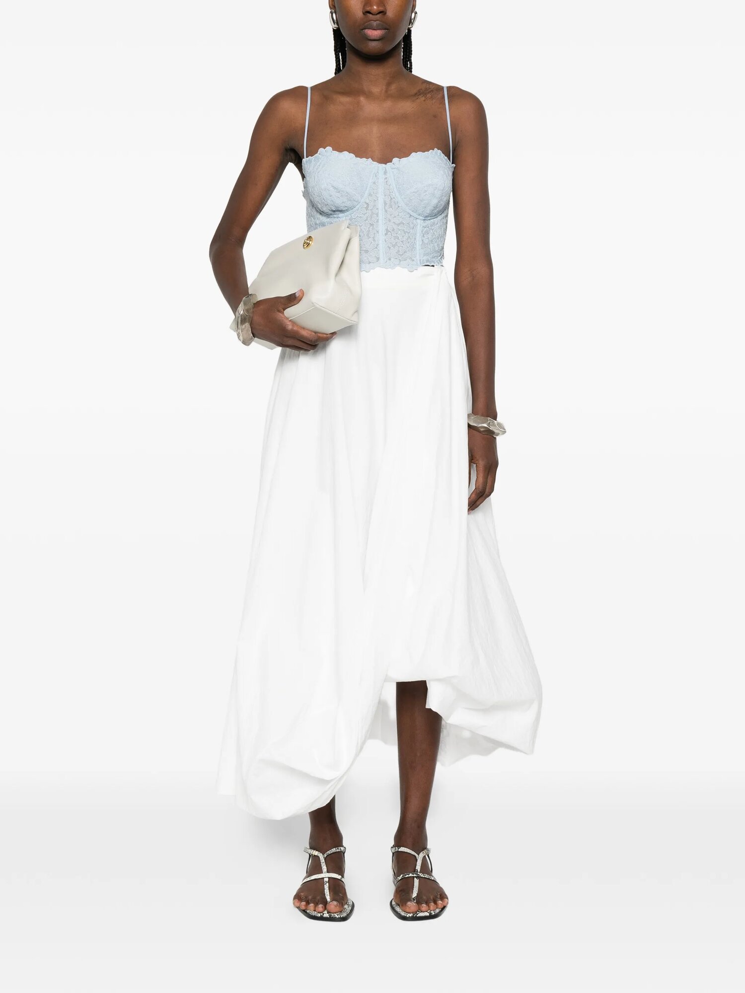 Топ Ermanno Scervino Lace spaghetti-strap top, размер 42, blue — фото 1