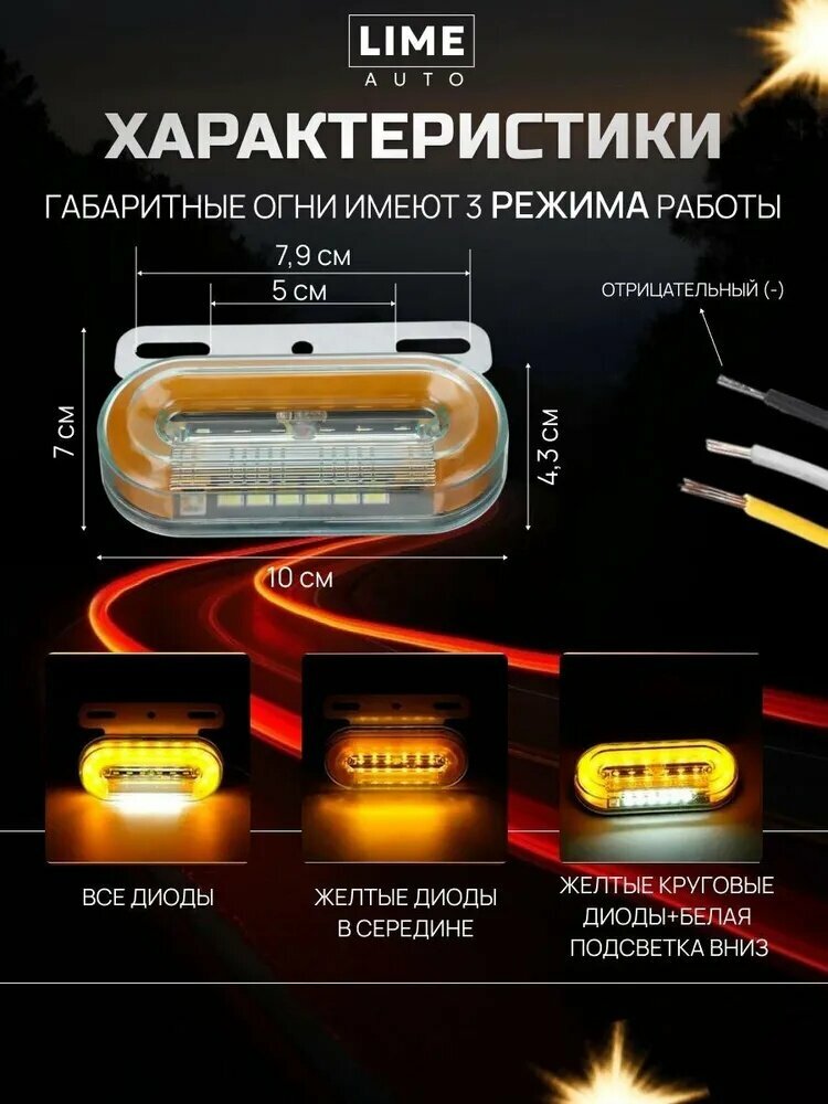 Фары автомобильные, 1 шт, арт. Габаритные фонари 24V
