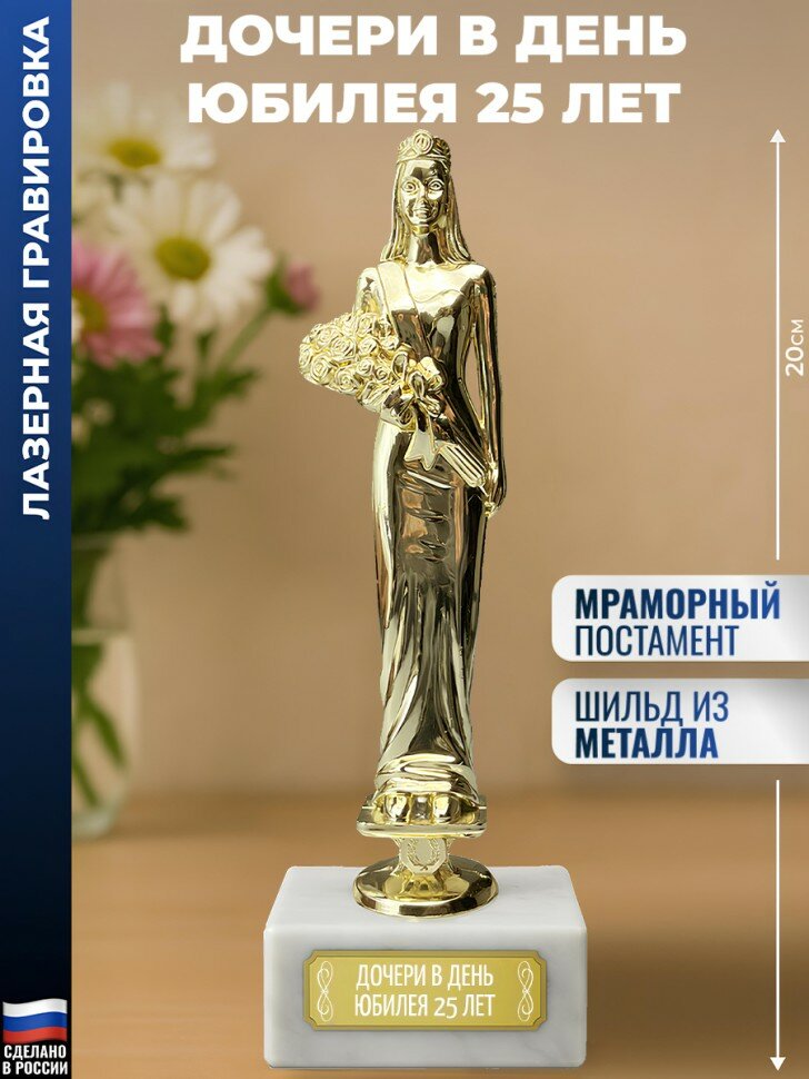 Статуэтка женщина "Жене в день юбилея 75 лет"