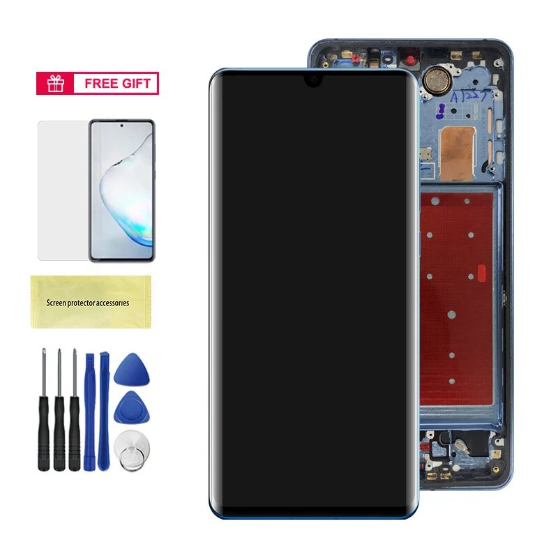 6,47 "Amoled для huawei P30 Pro ЖК-дисплей с сенсорным экраном в сборе, замена With Blue Frame
