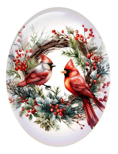 Рождественские стеклянные кабошоны Fezrgea 10 шт. Красный, 13x18mm--10pcs, H