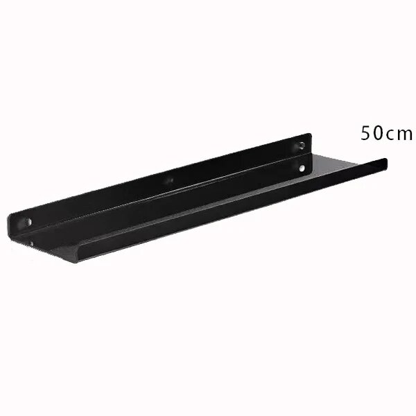 Черная акриловая полка на стену 50x12 см
