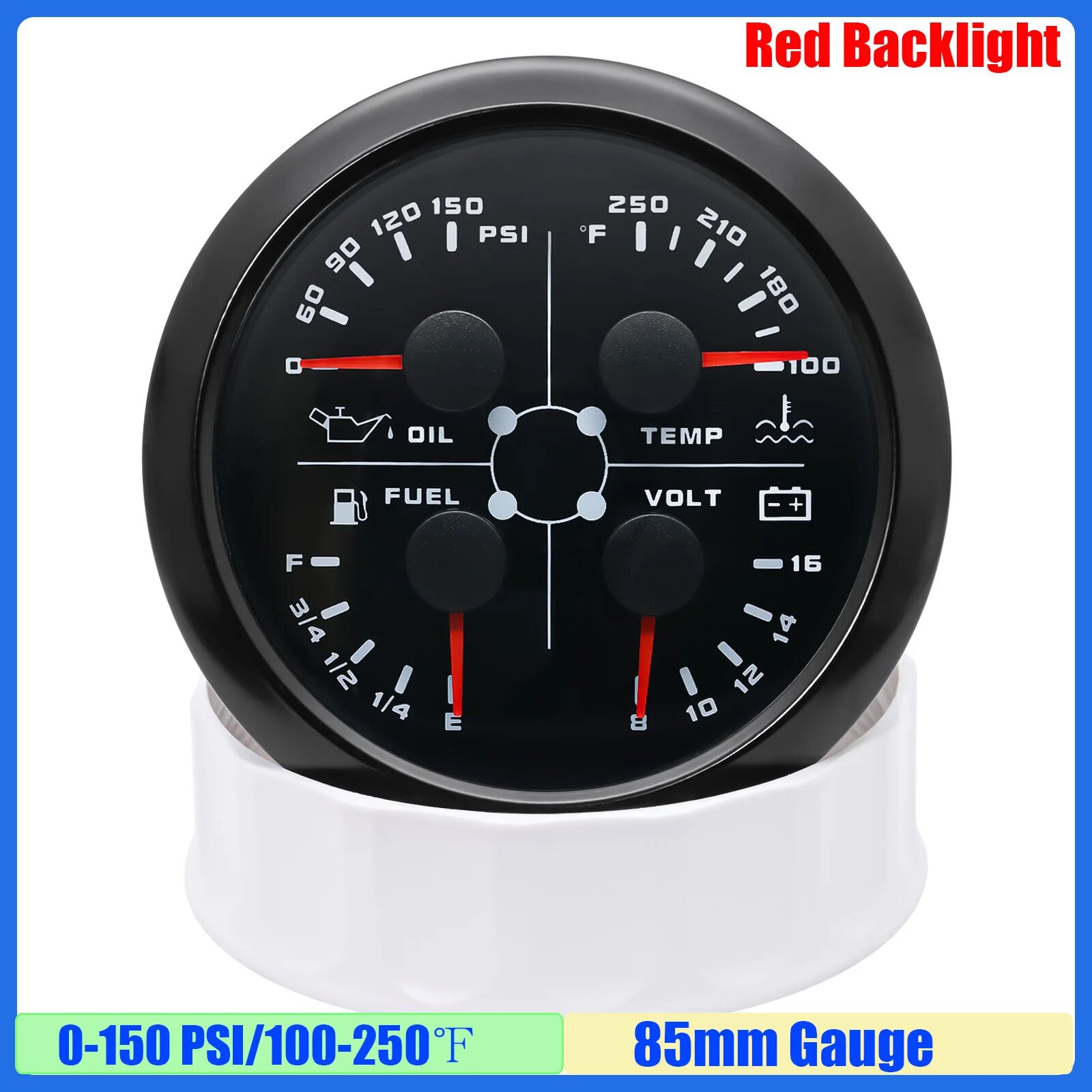 Многофункциональный манометр 4 в 1 85 мм с сигнализацией Манометр температуры масла PSI BN