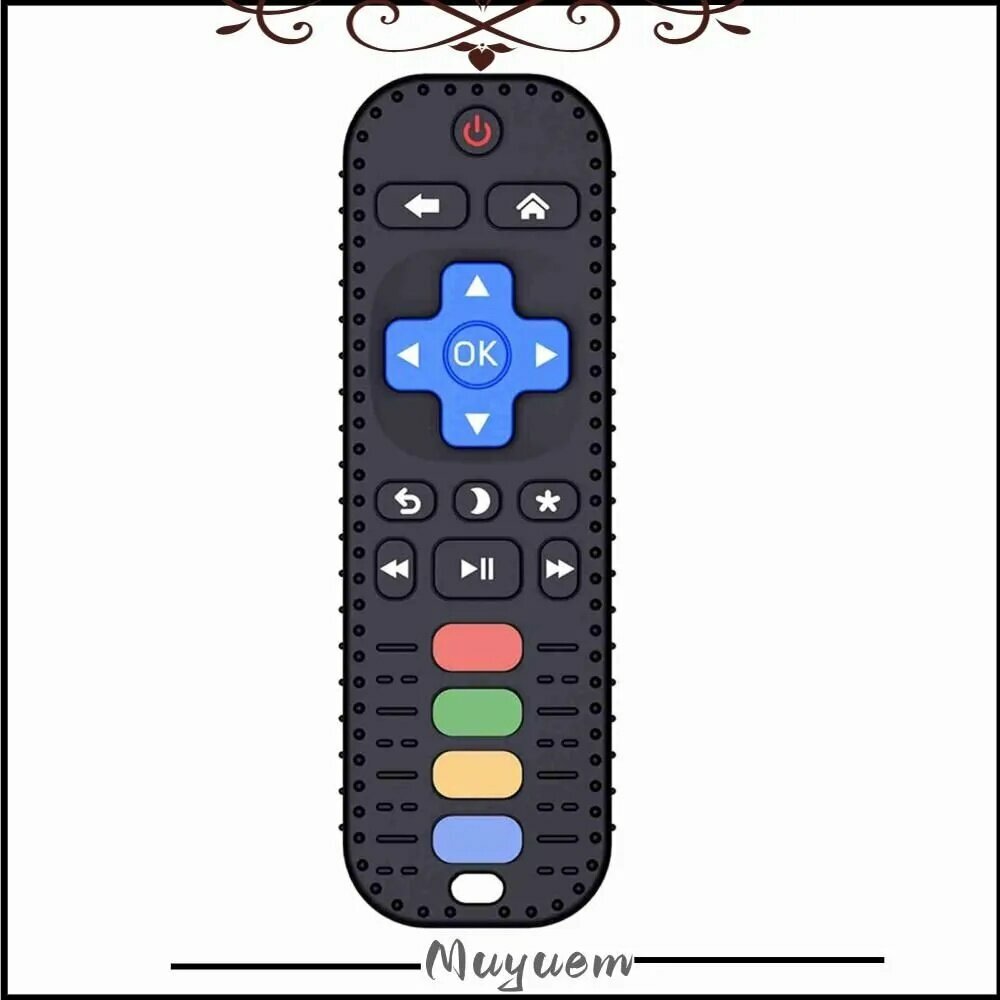 Прорезыватель для малышей силиконовый, грызунок «пульт», антистресс, с рельефом, отверстие под держатель