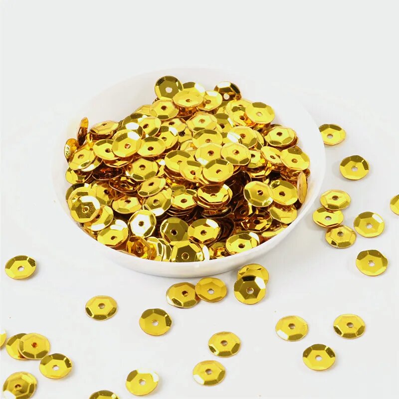 Пайетки круглые Dark Gold 6 мм
