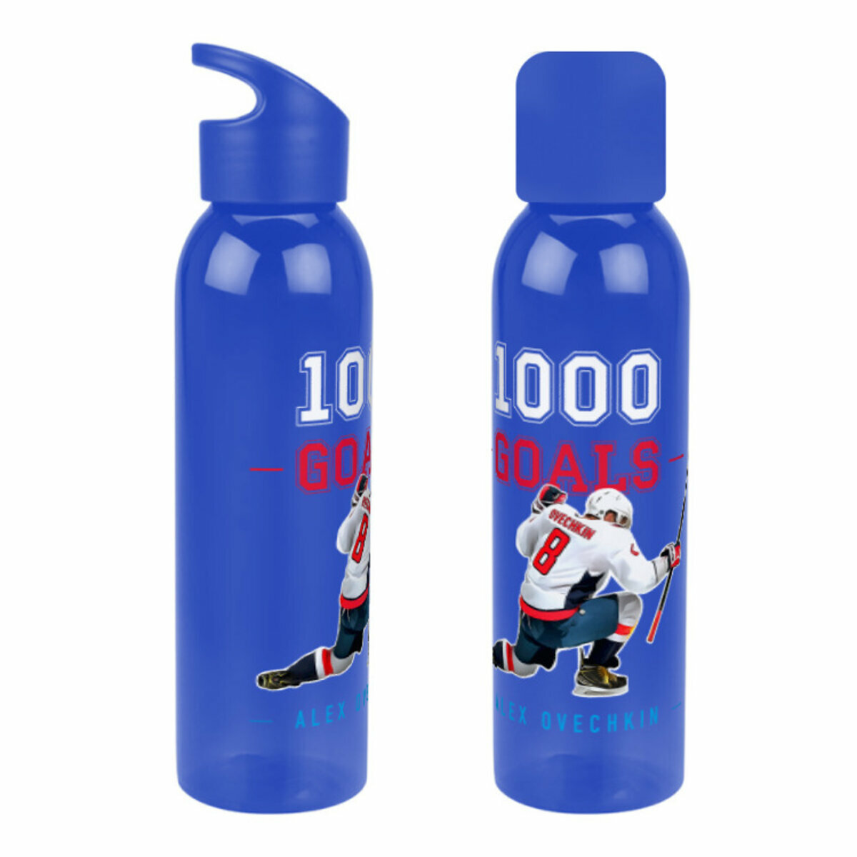 Бутылка для воды «Александр Овечкин, хоккей, 1000 голов» (синий)