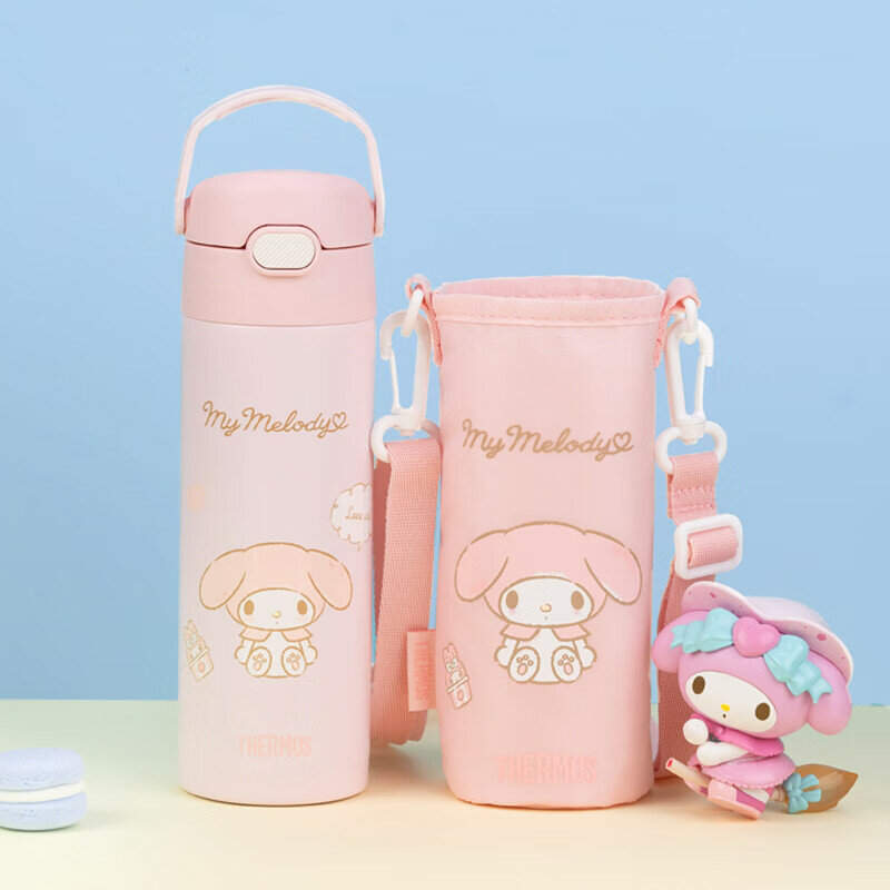 THERMOS Детский термос с трубочкой My Melody 316 нержавеющая сталь 500 мл розовый Объем：Розовый стакан с трубочкой My