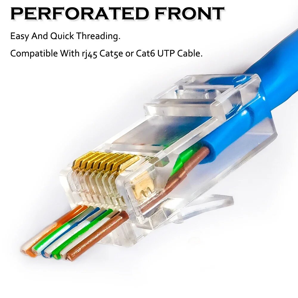 20 шт. разъем Rj45 Cat5 Cat5e сетевой разъем 8P8C неэкранированный модульный разъем rj45 клеммы utp с отверстием HY1538