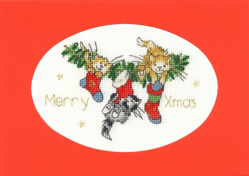 Набор для вышивания Bothy Threads #XMAS38 Stocking Fillers (Наполнители для чулок), Счетный крест, 13 х 9 см