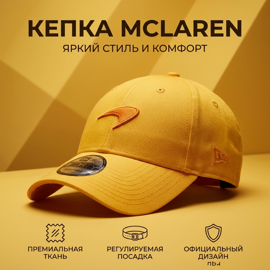 Бейсболка McLaren Болид Формулы-1 2026 года для взрослых и детей