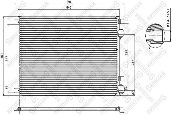 Радиатор кондиционера STELLOX 10-45034-SX Renault Scenic, Megane 02>