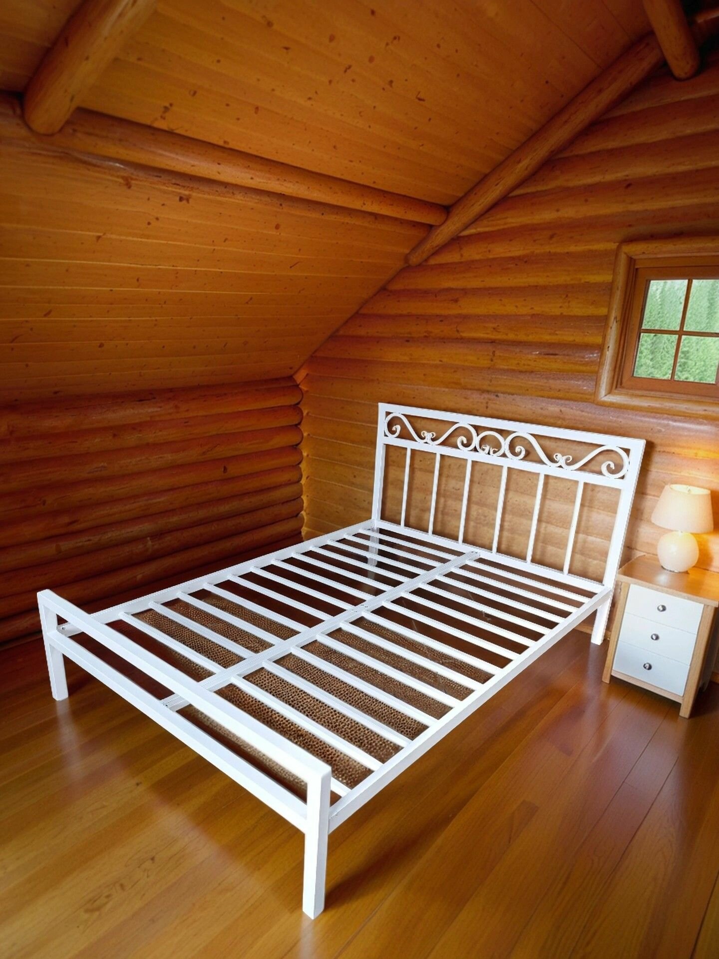 Кровать LOFT Mebel "Мира", 160x190 см, с изголовьем и изножьем