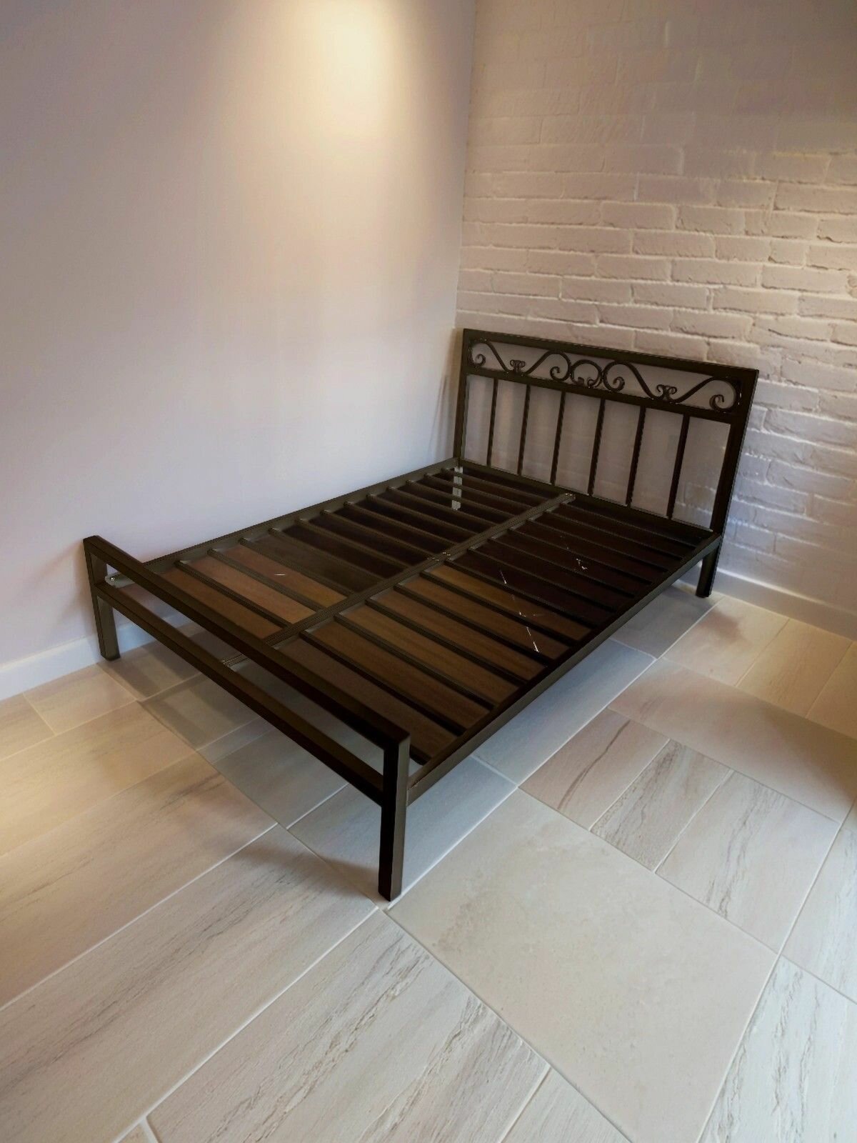 Кровать Loft Mebel "Мира", кованая, ортопедические свойства, с изголовьем и изножьем