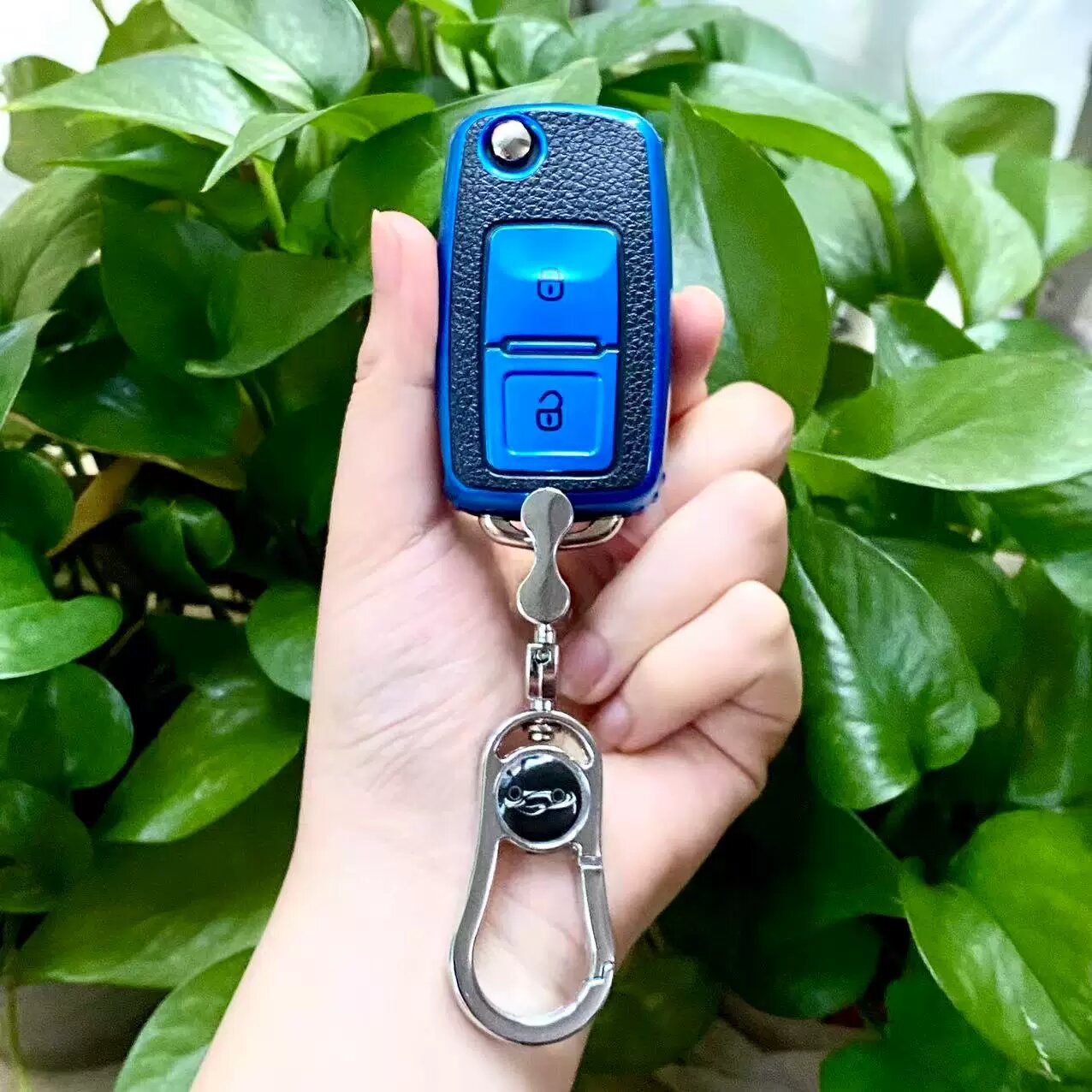 Чехол для ключа с металлическим креплением для электромобилей Leiding S50/D70/D50, синий