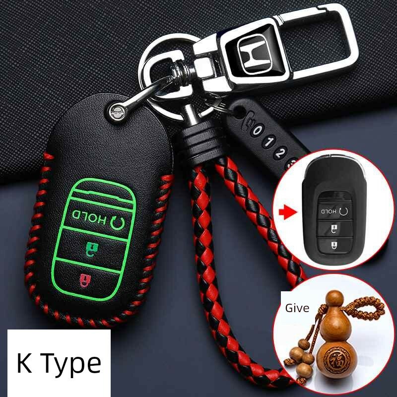 Полный комплект светящегося в темноте ключа Honda с брелоком, номерным знаком, шнуром и подвеской для Civic, Accord,