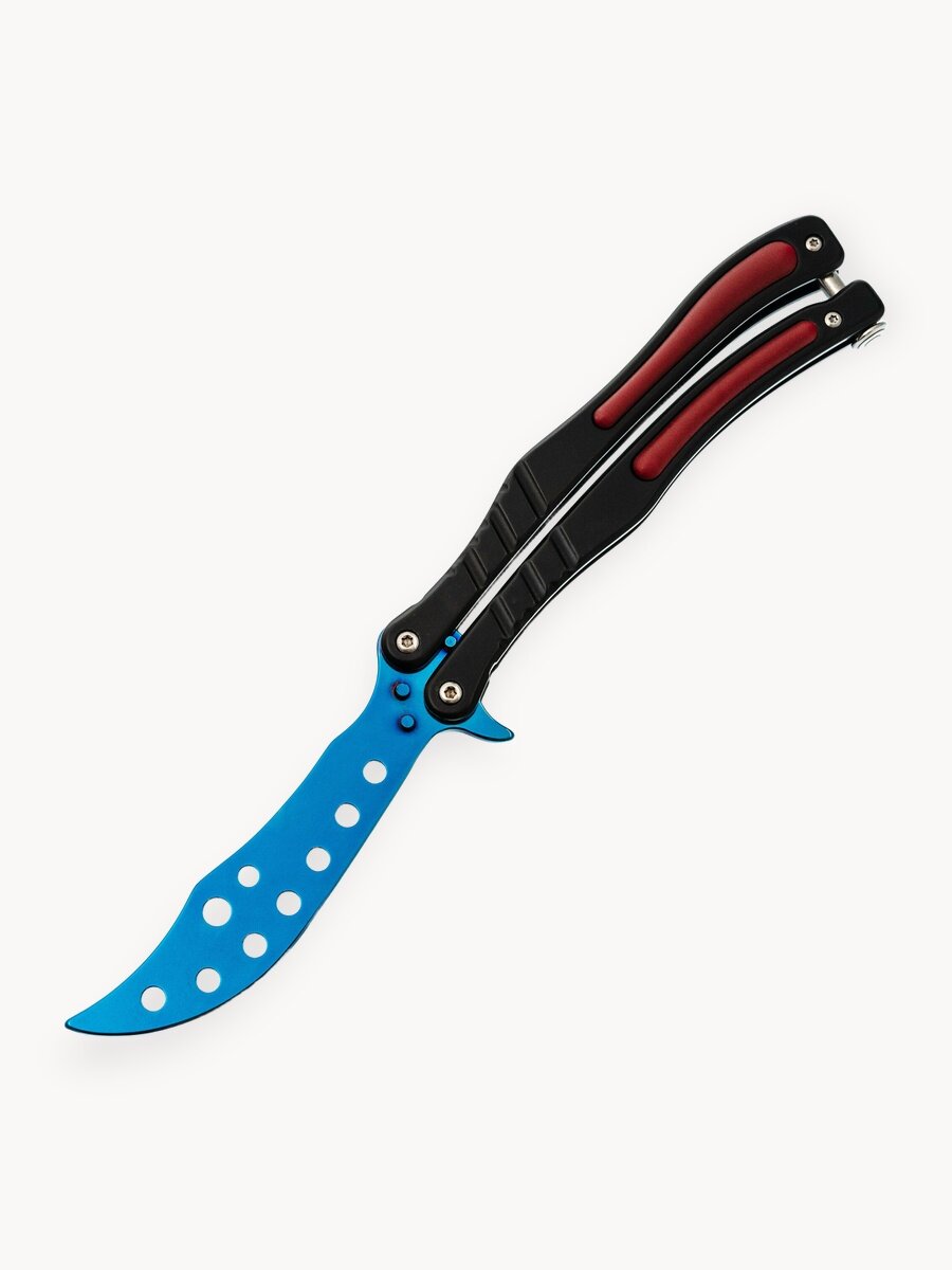 Тренировочный нож бабочка (балисонг) CS GO Скат, Blue