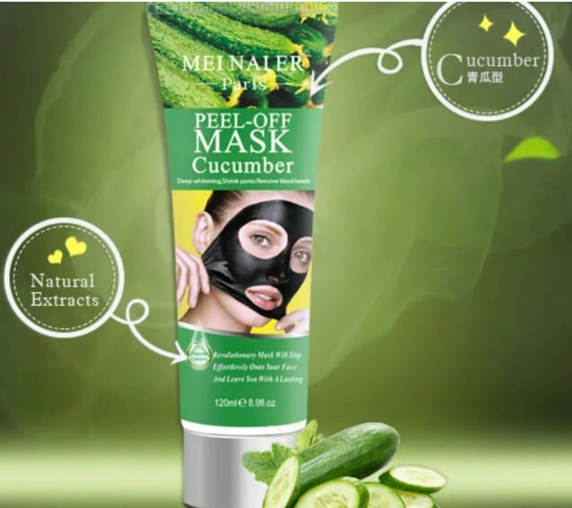 Маска пленка глиняная для кожи лица увлажняющая c экстрактом огурца MEINAIER 120гр