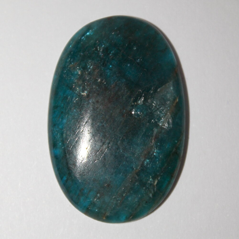 Коллекционный кабошон Апатит, 32х21х3 мм, Бразилия, "True Stones"