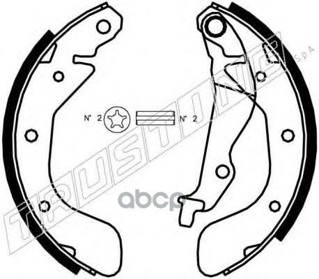 К-т бараб. тормоз. колодок CHEVROLET AVEO 1.2/1.4/1.5/1.6 2005-, KALOS 1.2/1.4/1.4 16V/1.6 2005- Trusting арт. 027005