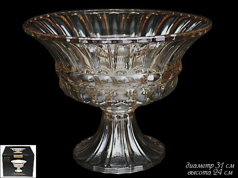 Фруктовница на ножке Ленарди Gold 31см, стекло