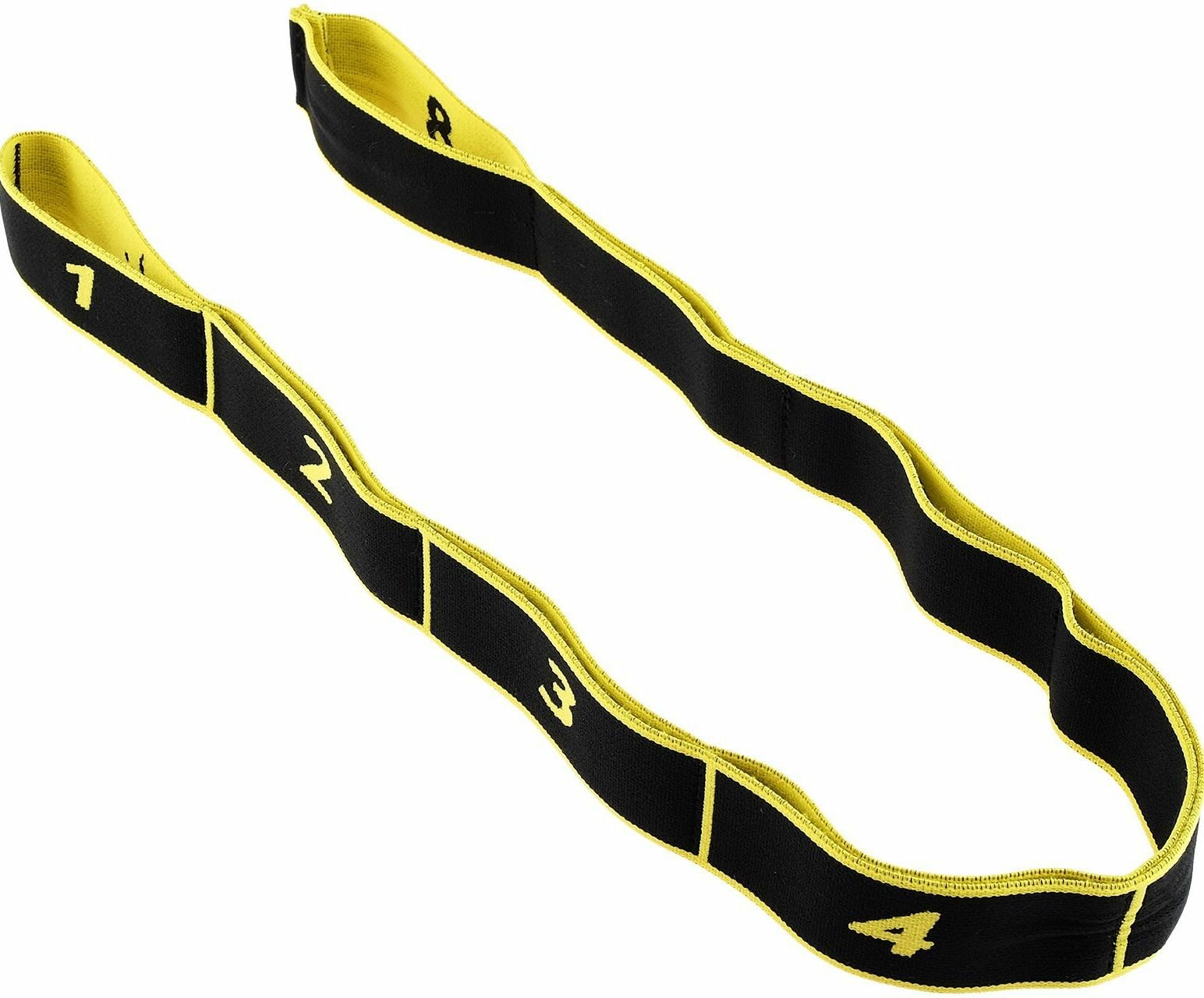 Эспандер-лента Sangh эластичная с захватами для занятий фитнесом, гимнастическая резинка для растяжки, 90х4 см, цвет жёлтый