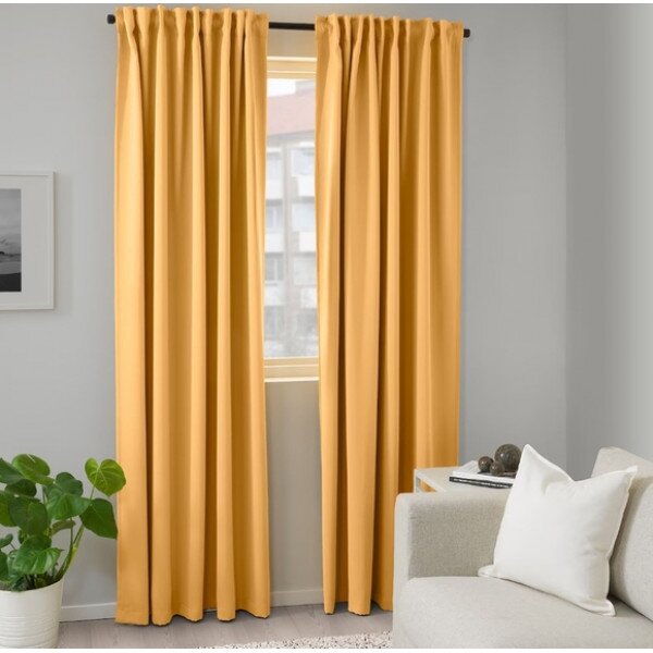 Майгулл Комплект штор 145х300 блэк-аут желтый 2 шт.