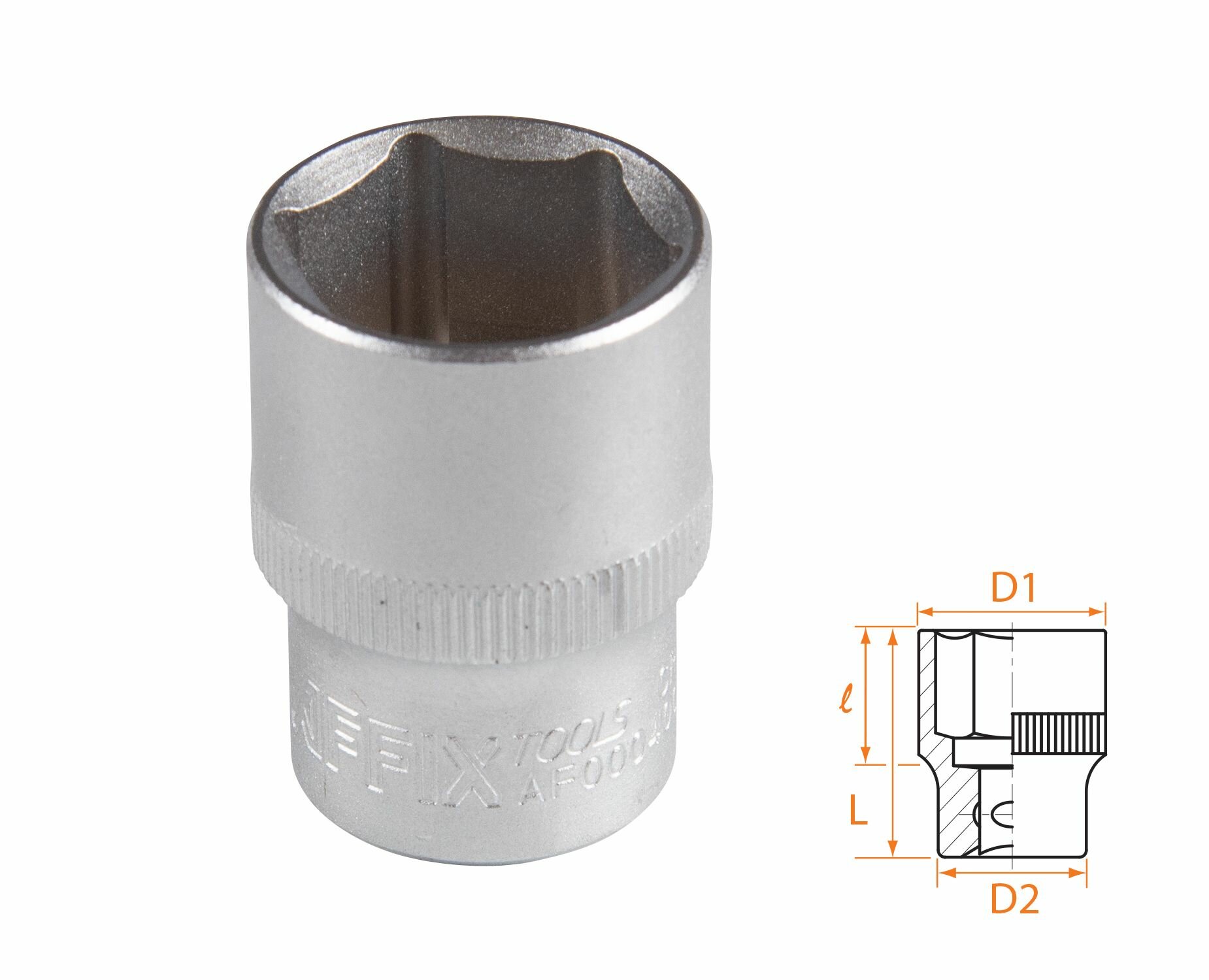AFFIX Головка торцевая стандартная шестигранная 1/2", 21 мм AF00040021