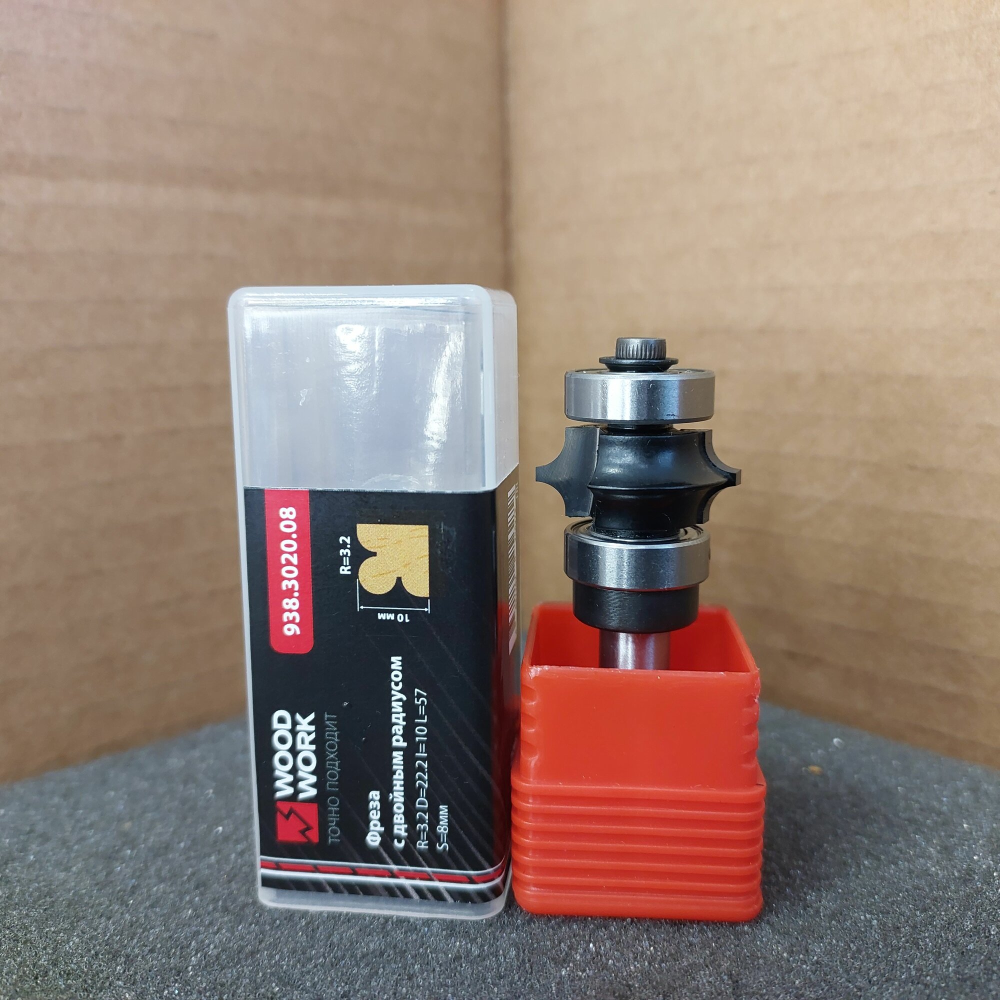 Фреза с двойным радиусом ( 3,2мм ) с тефлоновым покрытием ( проф серия) D 22.2мм х 57мм хв.8мм8mm