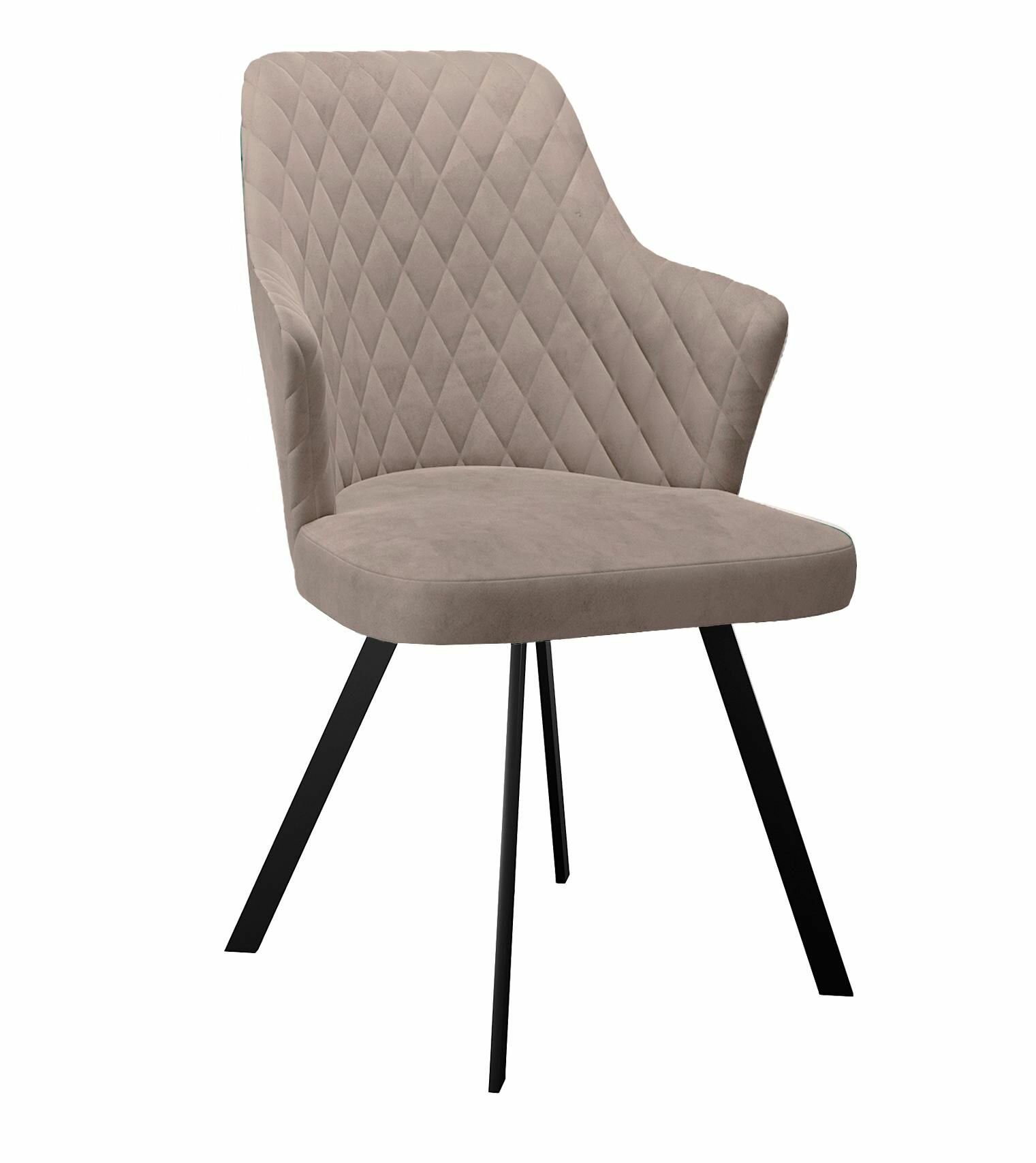 Стул для кухни и офиса DikLine 345 K4 капучино, ножки черные