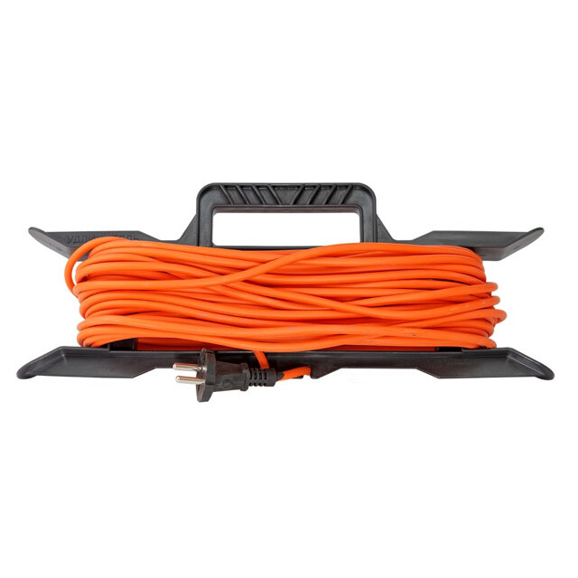 GLANZEN удлинитель силовой на рамке, 1 гнездо, ПВС 2х0,75 мм, 10 м, IP20, оранжевый