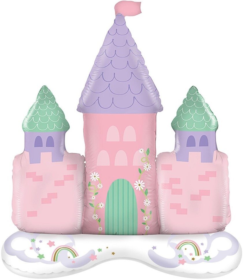 Шар 3D (34'/86 см) Фигура на подставке, Замок принцессы, 1 шт. в уп.