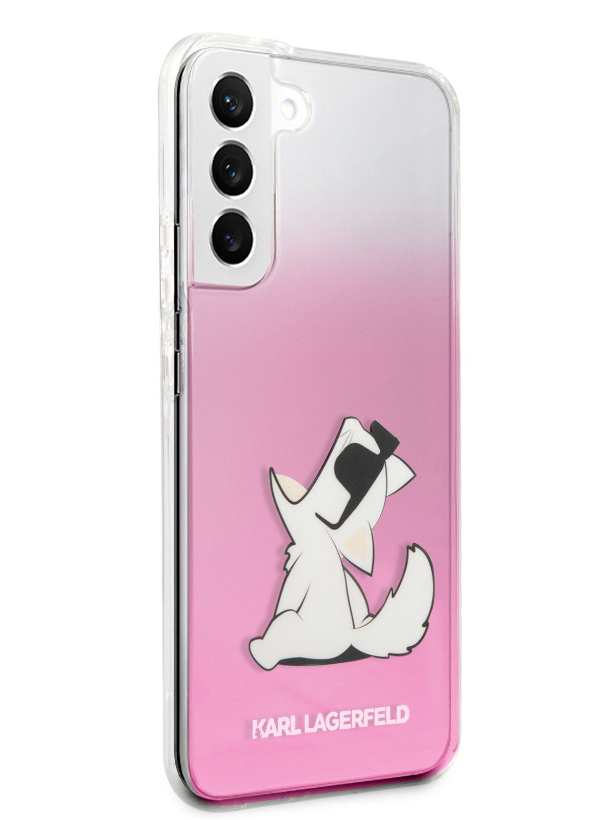 Lagerfeld для для Galaxy S22+ чехол PC/TPU Choupette Fun Hard Gradient Pink
