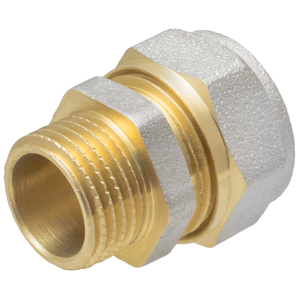 Соединитель Rvc, 20х1/2", муфта, латунь, никелированный, 1 шт — фото 1