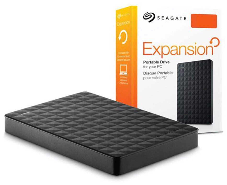 2TB Внешний жесткий диск Seagate Expansion STEA2000400 HDD, USB 3.0, 2.5", 5200 об/мин, Black