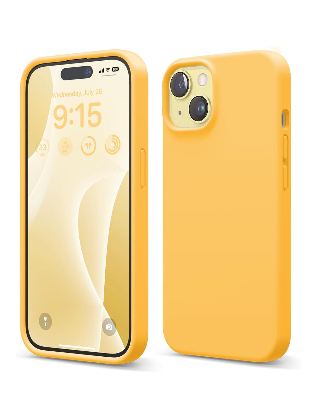 Elago для iPhone 15 чехол Soft silicone (Liquid) Sunshine