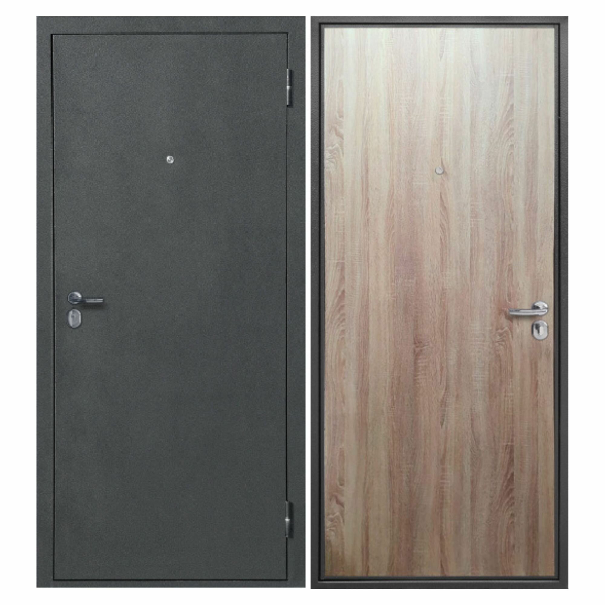 Дверь входная металлическая Guard Антик, серебро, дуб сонома, 86x205 см, правая